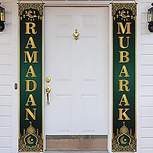 Ramadan Mubarak Decorations Ramadan Front Porch Welcome Sign Eid Mubarak Banner Ramadan Decorations and Supplies for Home Party