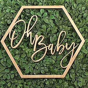 Koyal Wholesale Wood Oh Baby Sign, Party Banner, Event Decorations for Baby Shower Decorations, Backdrop, Photo Prop, Gender Reveal (Oh Baby)
