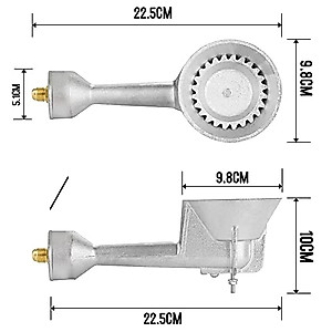 Roastove High Pressure Propane Cast-Iron Replacement Round Burner Head, Propane Burner Head with Brass Fitting Orifice