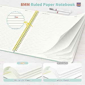 Umriox 4 Pack Lined Spiral Journal Notebook, 160 Pages 8.5" x 11" College Ruled Spiral Notebook with Sticky Tabs, Large Notebook for Work, Travel Journal, School