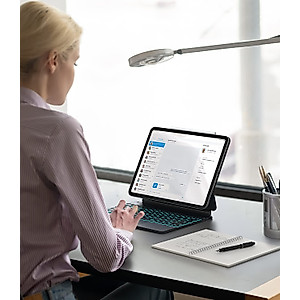 CHESONA Magnetic Keyboard Case for iPad Pro 12.9 2022, Multi-Touch Trackpad with 7 Color Backlit, Wireless Keyboard for iPad Pro 12.9 inch 2022 6th/5th/4th/3rd Gen, Black