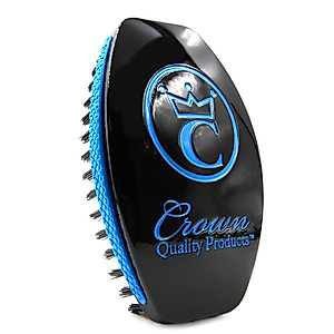 360 Sport Wave Brush 2.0 - Hard Flex Bristles - (Black Ice) - Wet Dry Technology - No Slip Rubber Grip Ultimate 360 Wave Brush Hairbrush by Crown Quality Products