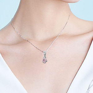 KunBead Women Fight Breast Cancer Boxing Gloves Dangle Charm Compatible with Pandora Bracelets