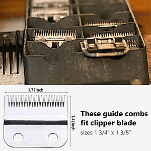 3 Inch Hair Clipper Combs Guides, Hair Clipper Guards 1 & 1/4" 1 & 1/2" 2", Mega NO.16 NO.12 NO.10 fits for most Wahl Clippers (8pcs Mega Set, Green)