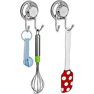 SANNO Powerful Vacuum Suction Cup Shower Caddy/Two Suction Hooks Basket for Shampoo Combo Organizer Basket Stainless Steel Holder for Bathroom Storage Stainless Steel (Set of 3)