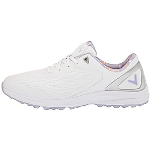 Callaway Women's Coronado v2 SL Golf Shoe, White/Pink, 8