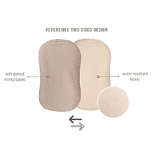 Mila Millie Water Resistant Removable Cover for Newborn Lounger | Minky Sensory Touch Slipcover for Baby Floor Seat | Premium Quality Soft Wipeable Fabric | Hypoallergenic (Sand)