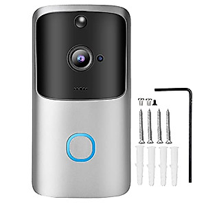 Hapivida Ring Video Doorbell, Waterproof 720P Wireless WiFi Video Doorbell Camera Smart Motion Detector Audio and Speaker Night Vision Security Camera(Battery is not Included)