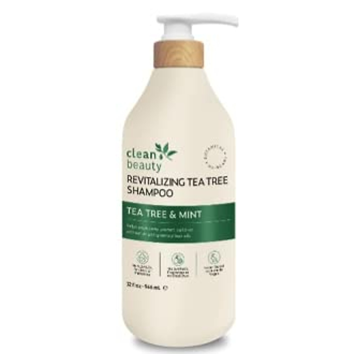 Clean Beauty Revitalizing Tea Tree & Mint Shampoo with Botanical Extracts - for All Hair Types | Smooth, Detangle, Moisturize & Soften (32 ounce)