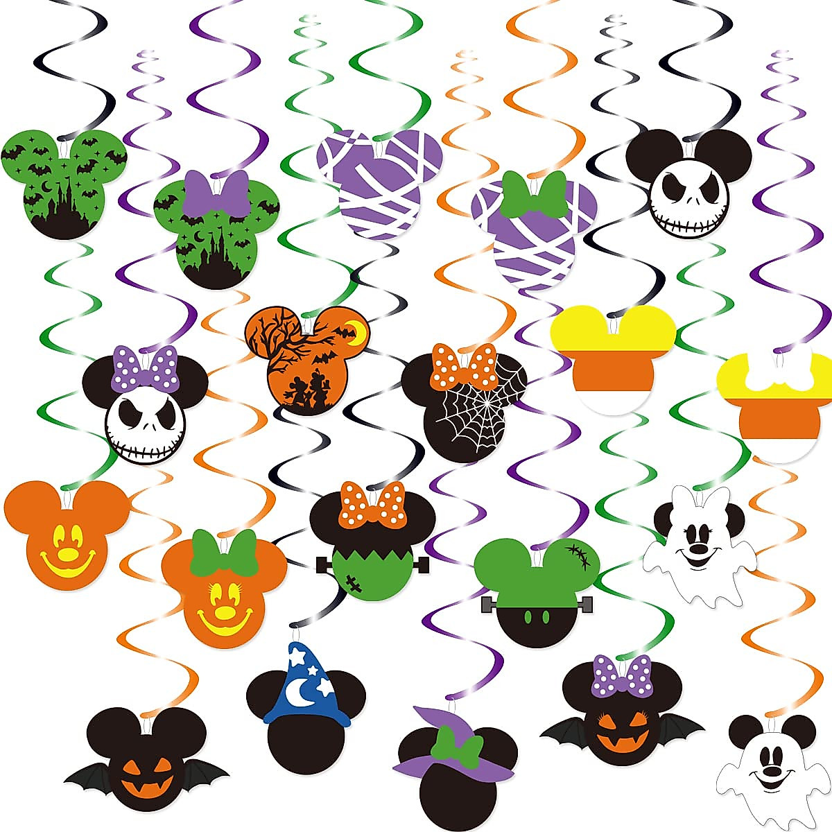 Halloween Mickey Minnie Hanging Swirls for Mickey Minnie Theme Halloween Party Birthday Party Decorations