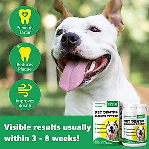 ALIVO Dog Dental Powder, Teeth Cleaning Powder for Dogs, 50g x 2 Dog Breath Freshener Powder with Probiotics for Bad Breath, Plaque, Tartar - Dental Care Supplement for All Breeds & Sizes of Dogs
