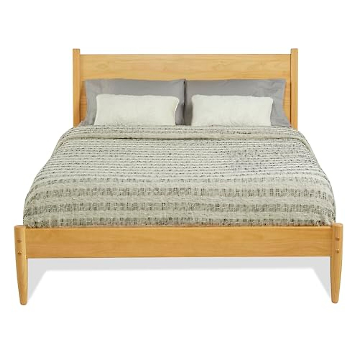 Camaflexi Mid-Century Panel Bed - Queen Size - Scandinavian Oak Finish