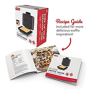 DASH No-Drip Waffle Maker: Waffle Iron 1200W + Waffle Maker Machine For Waffles, Hash Browns, or Any Breakfast, Lunch, & Snacks with Easy Clean, Non-Stick + Mess Free Sides - Aqua