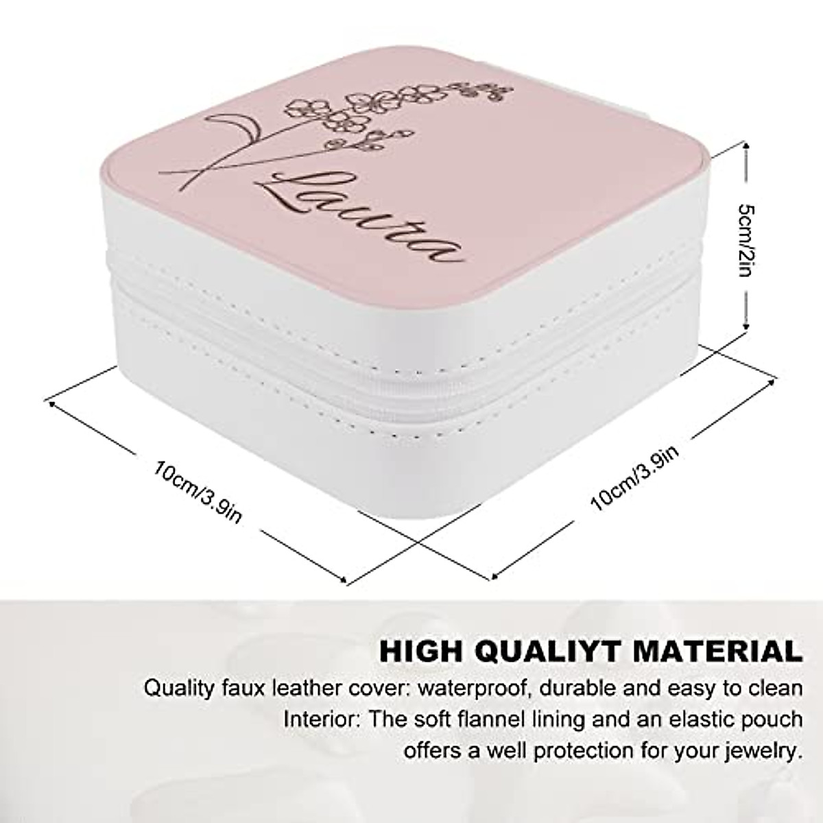 Xulufan Custom Travel Jewelry Organizer Case Personalized Jewelry Box，Ring Holder For Jewelry, Travel Accessories，Jewelry Gift for Women Girl