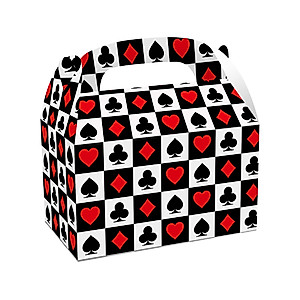 NA 12 Packs Poker Party Goodie Gift Boxes Casino Night Poker Game Theme Party Time Gift Boxes with handle for Birthday Party Decration Supplies