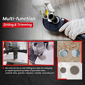 DT-DIATOOL Tile Hole Saw Kit Diamond Core Drill Bits Kit 19/28/35/45/51mm with Diamond Finger Bit 20mm and 2 Adapters for Porcelain Tile Ceramic Marble Granite Diamond Hole Saw Kit