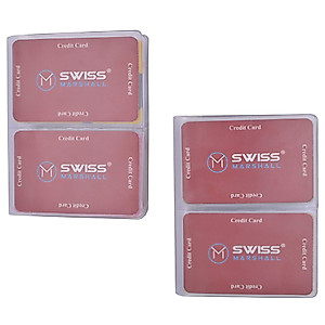 Swiss Marshall Set of 2 Heavy Duty Plastic 6 Page Hipster Wallet Inserts Side Load for Wallets MADE IN USA