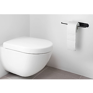 SpiCere Paper Towel Holder Under Cabinet, Adhesive or Wall Mount for Kitchen, Stainless Steel, Black