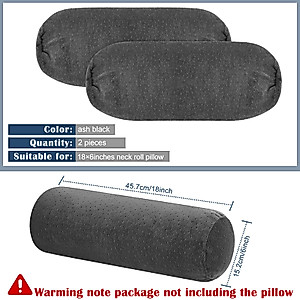 Remerry 2 Pcs 18 x 6 Inches Velvet Neck Roll Pillow Cover with Zipper, Soft Bolster Pillowcases for Cylindrical Pillow (Cover Only, Bolster Not Included)
