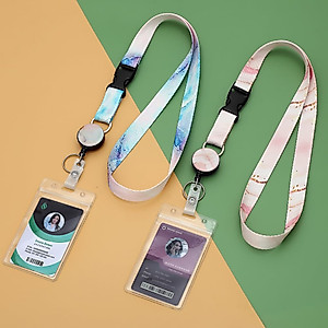 4 Pack Detachable lanyards for Cruise Ship Cards Cute Cruise Lanyards with Retractable Badge Reel and Waterproof ID Badge Holder