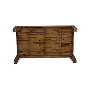 East West Furniture Wooden LM7-0N-T Wood Dining Table Rectangular Tabletop and 72 x 40 x 30-Sandblasting Antique Walnut Finish