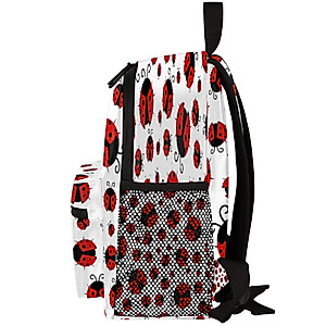 Pardick Cute Kids Backpack Red Ladybug Toddler Backpack with Chest Strap for Boys Girls Red Ladybug Print Lightweight Kindergarten Children Schoolbag Nursery Elementary Travel Bag