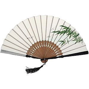 Hand Fan Folding Fan,Hand-held Fan,Vintage Summer Bamboo Folding Fan Hand Held Fan Dance Wedding Party Pocket Gifts Fans Hand Paper Folding Props Vintage style