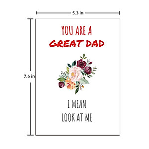 Ikassong Funny Card for Dad Birthday Father's Day 5.3 x 7.6 with 2 Envelopes