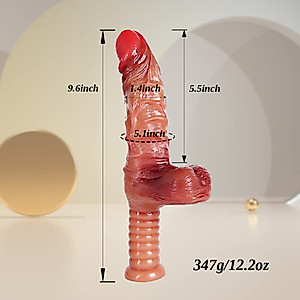 9.6-Inch Handel Realistic Dildo, Silicone Penis Adult Sex Toy with Lifelike Texture, Veins, and Glans, Flexible Shaft with Curved Shape and Testicles for Vaginal G-spot and Anal Prostate Stimulation.