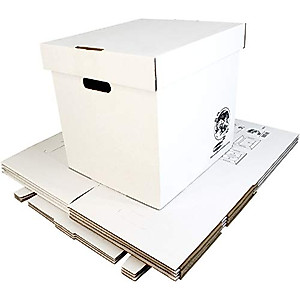 12" Vinyl Record Storage Box - Sturdy Cardboard with Removable Lid - Holds up to 90 Records or Laser Discs - Set of 5 Boxes #12BC13