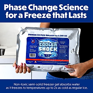 Cooler Shock Ice Packs for Cooler - Long Lasting Reusable Freezer Packs for Coolers - Cooler Ice Packs for Camping Gear, Fishing, Road Trips, Beach Must Haves, Large