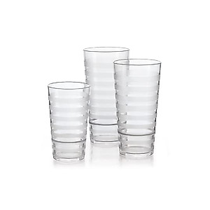 G.E.T. SW-1524-CL-EC Clear Plastic Tumblers, SAN Plastic (Pack of 4)