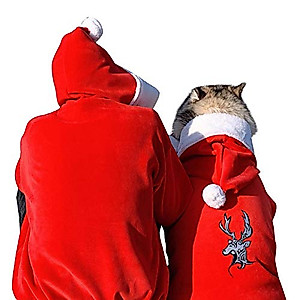 COUTUDI Dog Christmas Costume Dog Santa Claus Costume Dog Cat Christmas Holiday Outfit Pet Christmas Clothes (Men Size)