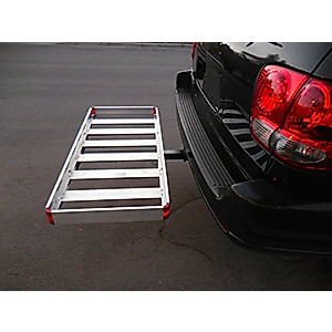 MaxxHaul 70422 48" x 21" Hitch Mount Compact Aluminum Cargo Carrier - 500-lb Load Capacity