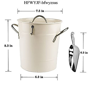 HFWYJF 4.2 Quart/4 Liter Double Wall Ice Bucket,Ice Bucket for Cocktail Bar,Ice Buckets for Parties,Insulated Ice Buckets with Lid and Scoop,Party Beverage Tub for Home Kitchen Outdoor