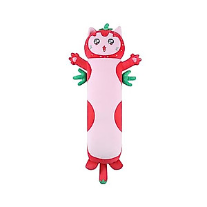 Cat Plush Cute Stuffed Animals Soft Pillow Room Decorations Hugging Toys Valentine's Day, Birthday Gifts for Girls Boys Black 10 inch