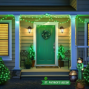 JMEXSUSS 600 LED Green Lights for St Patrick's Day, 207 ft Green Solar String Lights, 8 Modes Solar Christmas Lights Outdoor Waterproof for Christmas Tree St Patricks Decorations