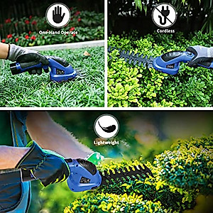 AVID POWER Cordless Grass Shears 7.2V, 2-in-1 Electric Small Hedge Trimmer, Portable Handheld Grass Trimmer with Rechargeable Battery and Charger, Lightweight & Safe Grass Cutter for Garden, Lawn