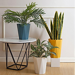 WEECRON Bathroom Trash Can Small Waste Basket Plastic Diamond Shape 1.8 Gallon (2 Pack, White)