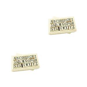 STOBOK 2pcs 26 Stamps United States Letter Student Wooden