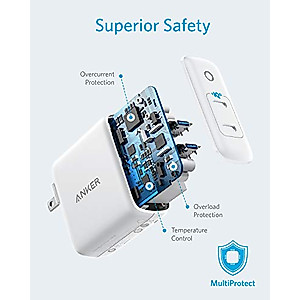 iPhone Charger USB-C, Anker 36W 2-Port PIQ 3.0, PowerPort III Duo Type C Foldable Fast Charger, Power Delivery for iPhone 12/12 Mini/12 Pro/12 Pro Max/11/XR, Galaxy, Pixel, iPad Pro and More