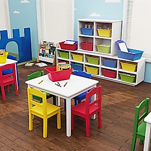 Humble Crew Small Plastic Storage Bins, Set of 4, Primary Colors