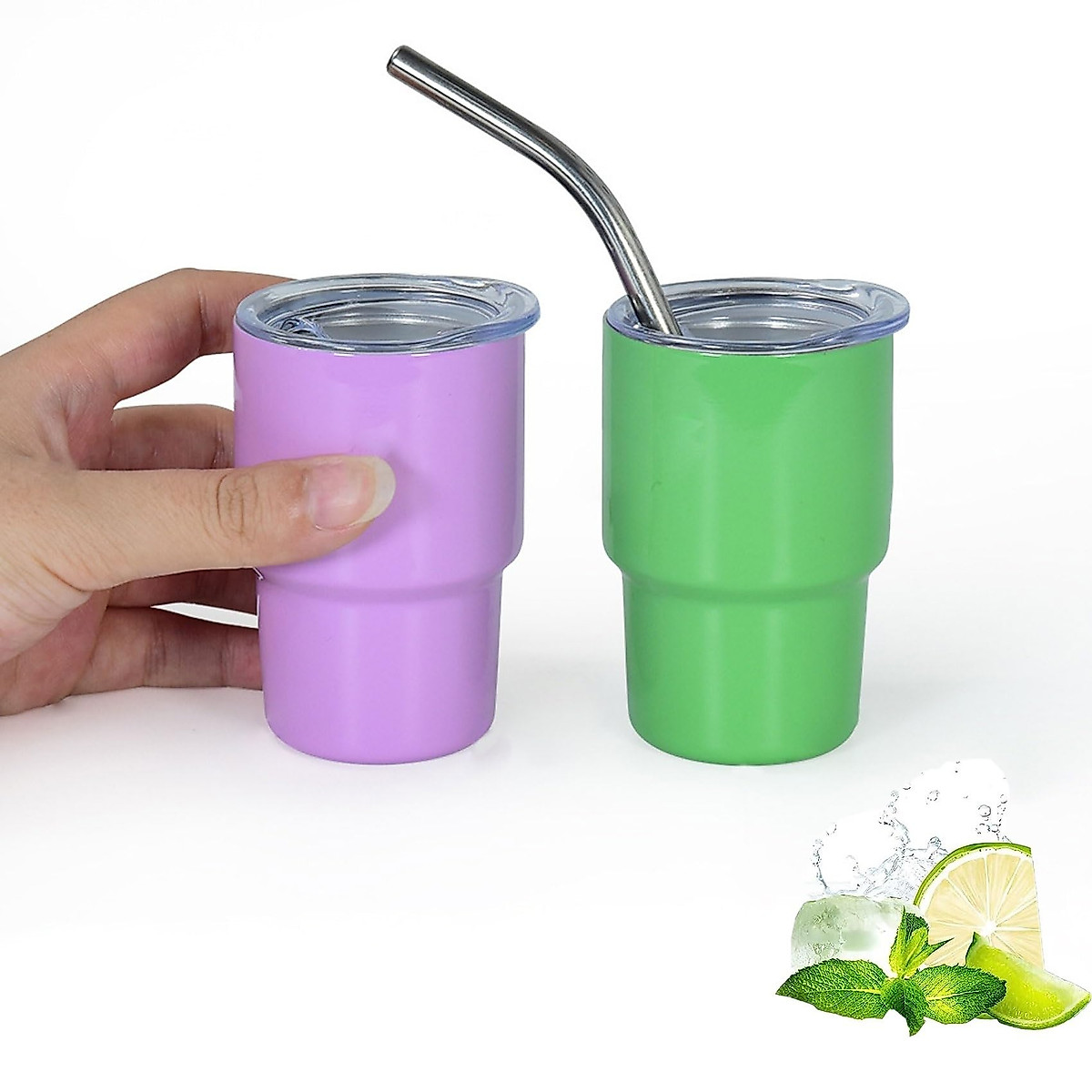 6 ColorsMini Tumbler Shot Glass,Mini Tumbler Shot Glass With Straw,Thermos Travel Coffee Mug,Tumbler Shot Glasses,Travel Mug For Hot And Cold Beverages