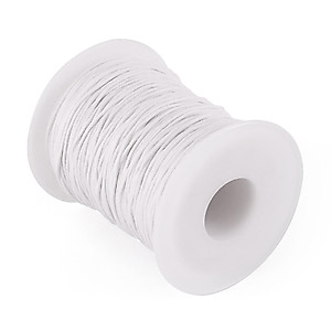 Craftdady 100 Yards 1mm White Waxed Cotton Thread Cord Macrame Bracelet Necklace Jewelry Making Beading String