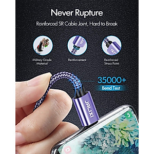 JALIXI USB C Charging Cable for iPhone 15, 3Pack (10ft+6ft+3ft) USB to USB C Cable, Braided Type C Charger Cord for iPhone 15 Pro Max, for Samsung Galaxy S23 S22 S21 Ultra S10, A15 A25 A35 A55, Pixel