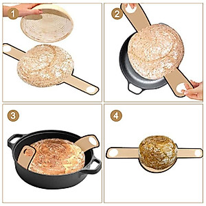 Yuehuam Silicone Baking Mat for Dutch Oven Bread Baking Reusable Dough Drop Dough Bread Sling Baking Mat Sheet Long Handles for Gentler & Easier Transfer of Dough Oven Accessories (Brown)