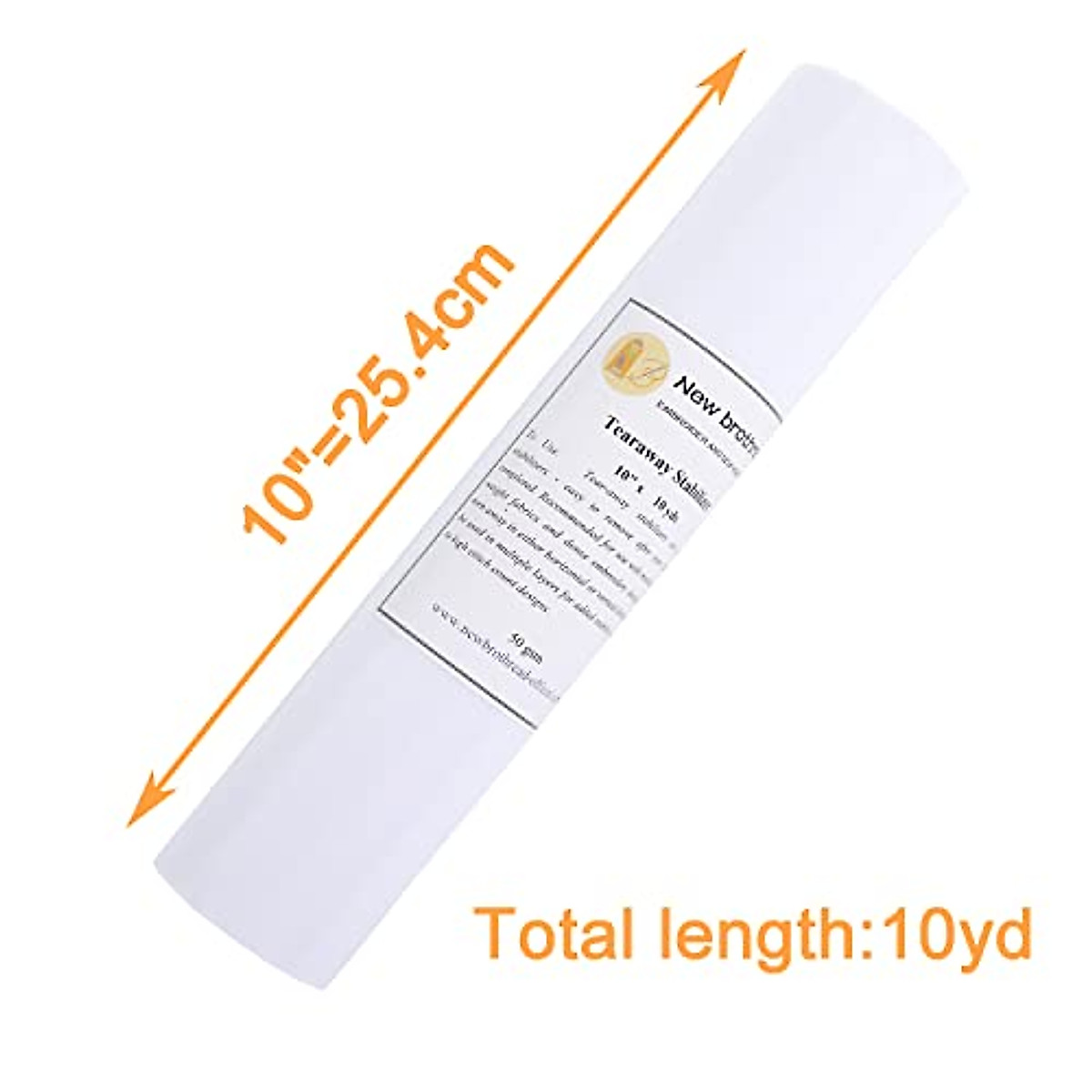 New brothread 63 Brother Colors Polyester Embroidery Machine Thread with Bonus of 10"x10yd Medium Weight Tearaway Embroidery Stabilizer