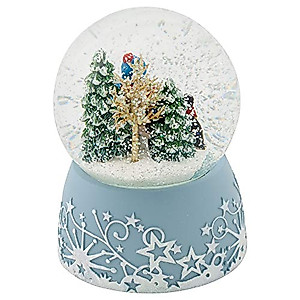 Roman Ice Skating Child With Hot Drink 6 Inch Musical Glitter Globe Playing The Tune Jingle Bells