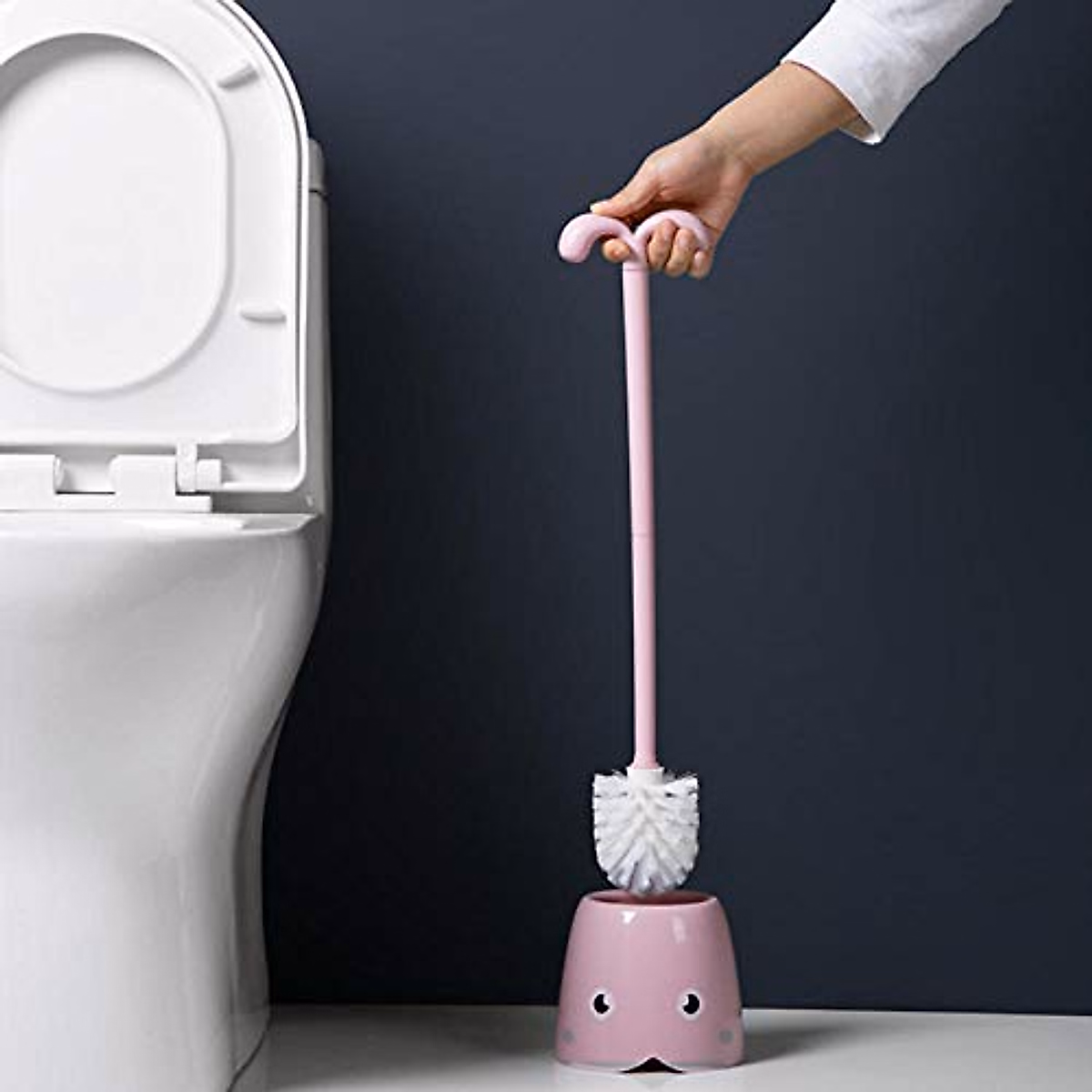 Bathroom Toilet Bowl Brushes,Toilet Brush,Deep Cleaner Toilet Brushes,Floor Standing Toilet Brush Set,for Home Hotel Bathroom-Blue