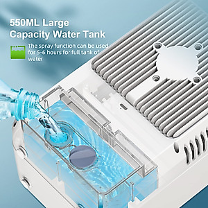 18.59OZ Portable Air Conditioners Fan, Personal AC Fan with Moist Sprayer Function, 7 Lights and Aromatherapy, Portable Air Conditioners no Windows Needed for Room, Desk, Car, Tent and Office